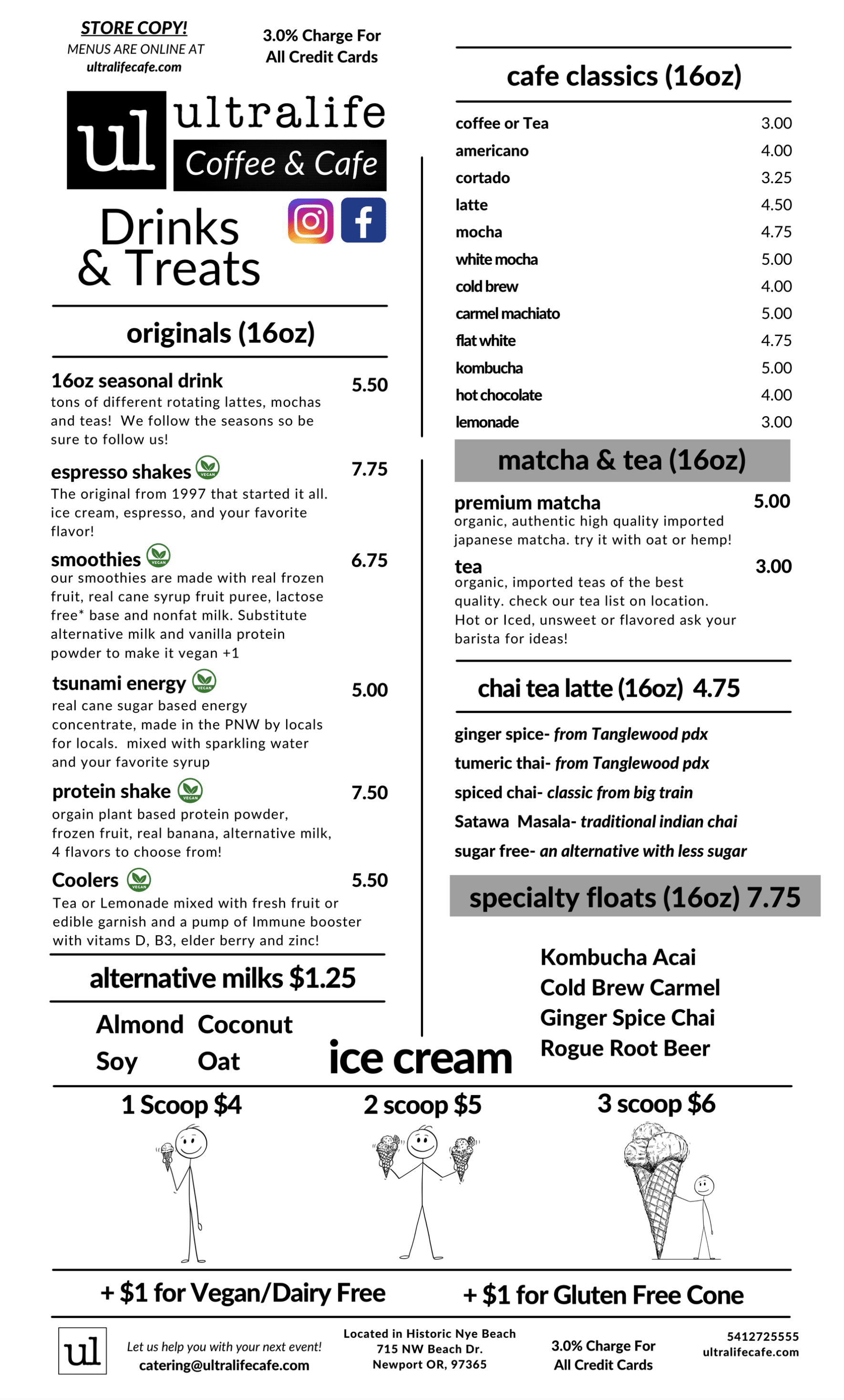 Menus – Ultralife Cafe